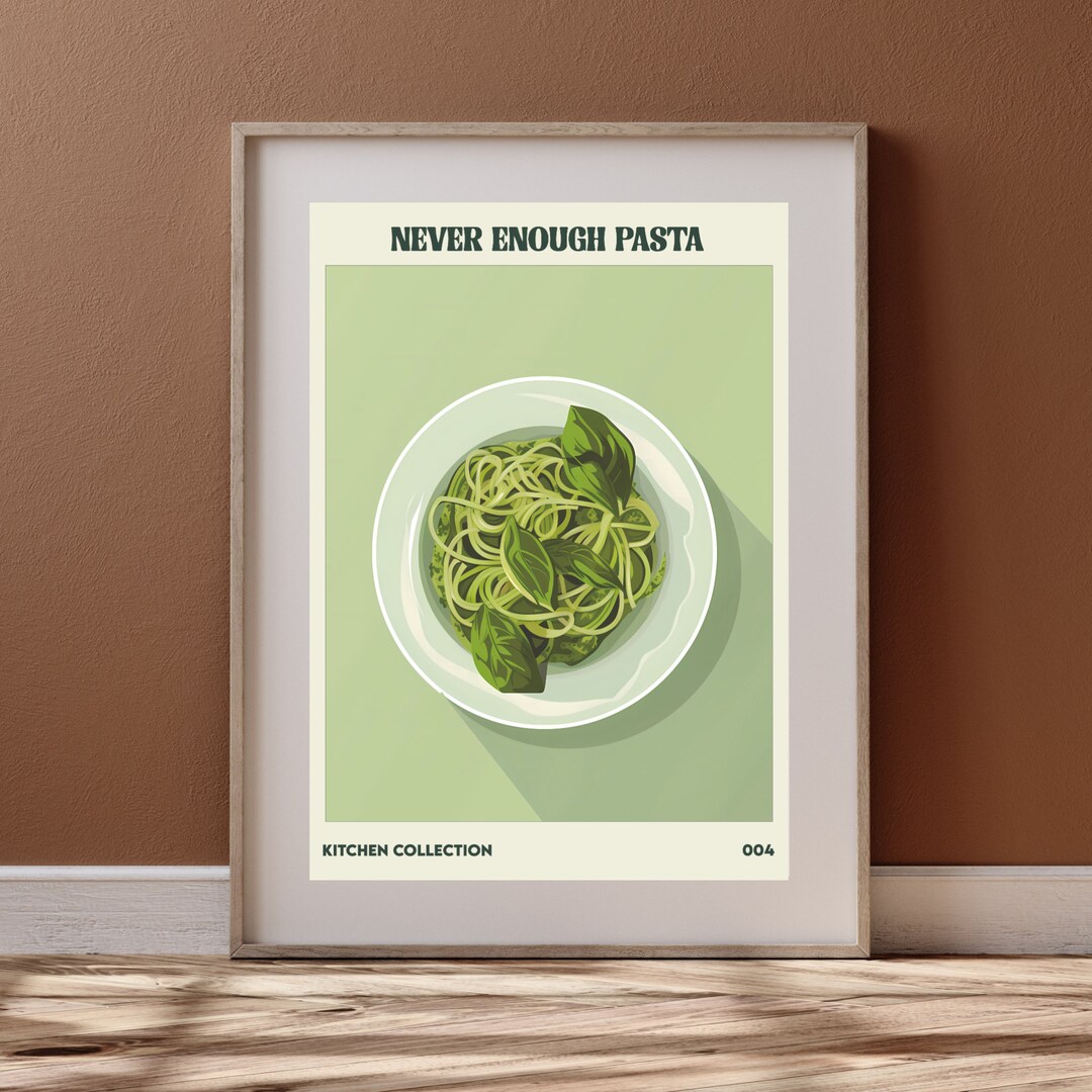 Pesto Pasta Poster to Print 32 Pasta Poster Gift for Pasta Lovers Wall ...