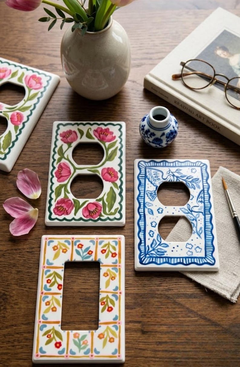 Hand Painted Screwless Outlet & Light Switch Covers | Boho Decor ...