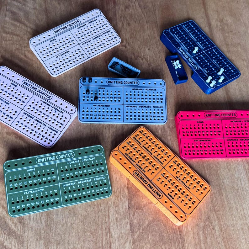 Knitting Counter - 3D Printed Row Tracker With Pegs for Crochet ...