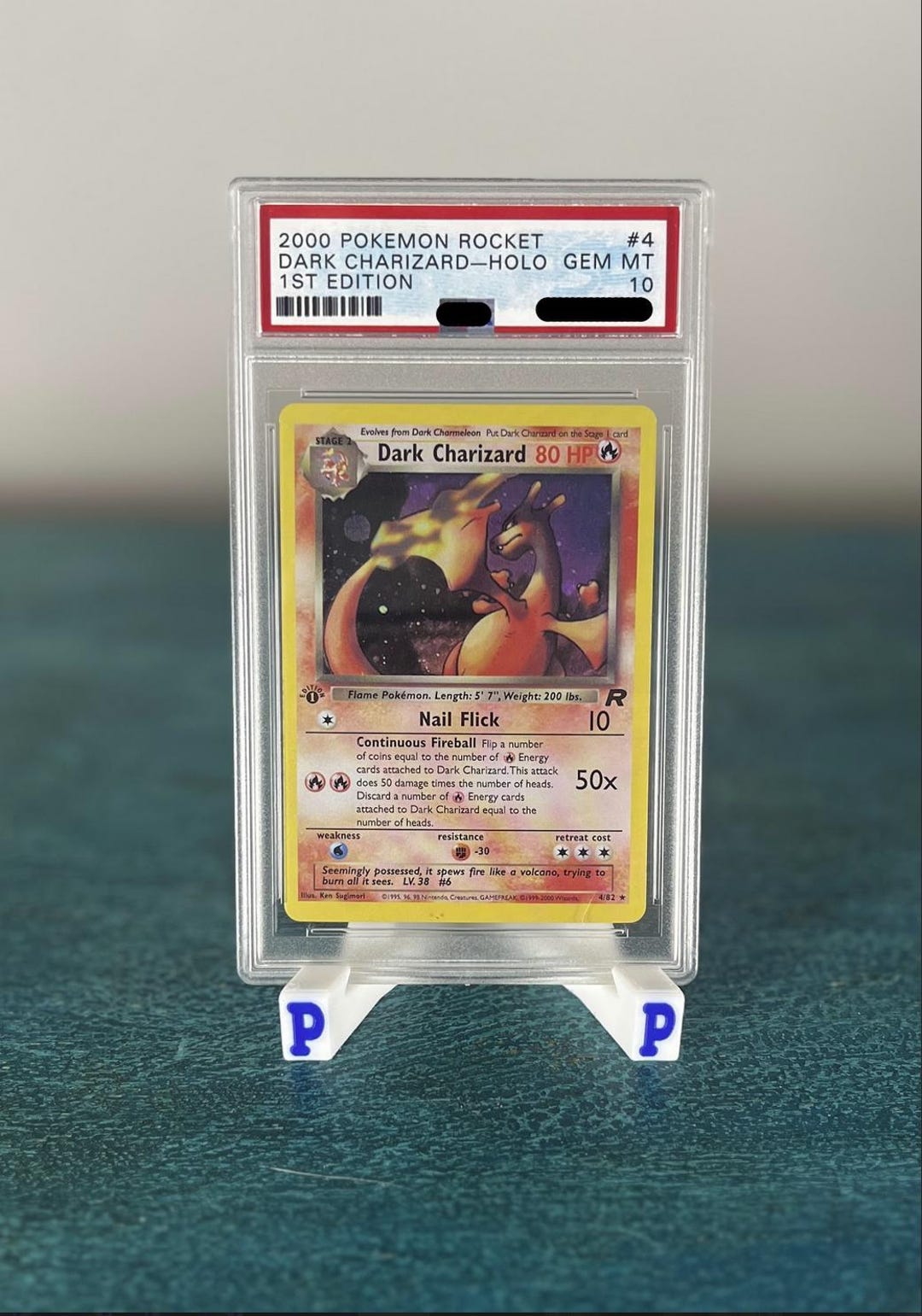 Dark Charizard Team Rocket Graded 10 Holographic Pokemon Replica Card ...