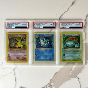 Shadowless Trio Charizard Blastoise Venusaur Graded 10 Holographic ...