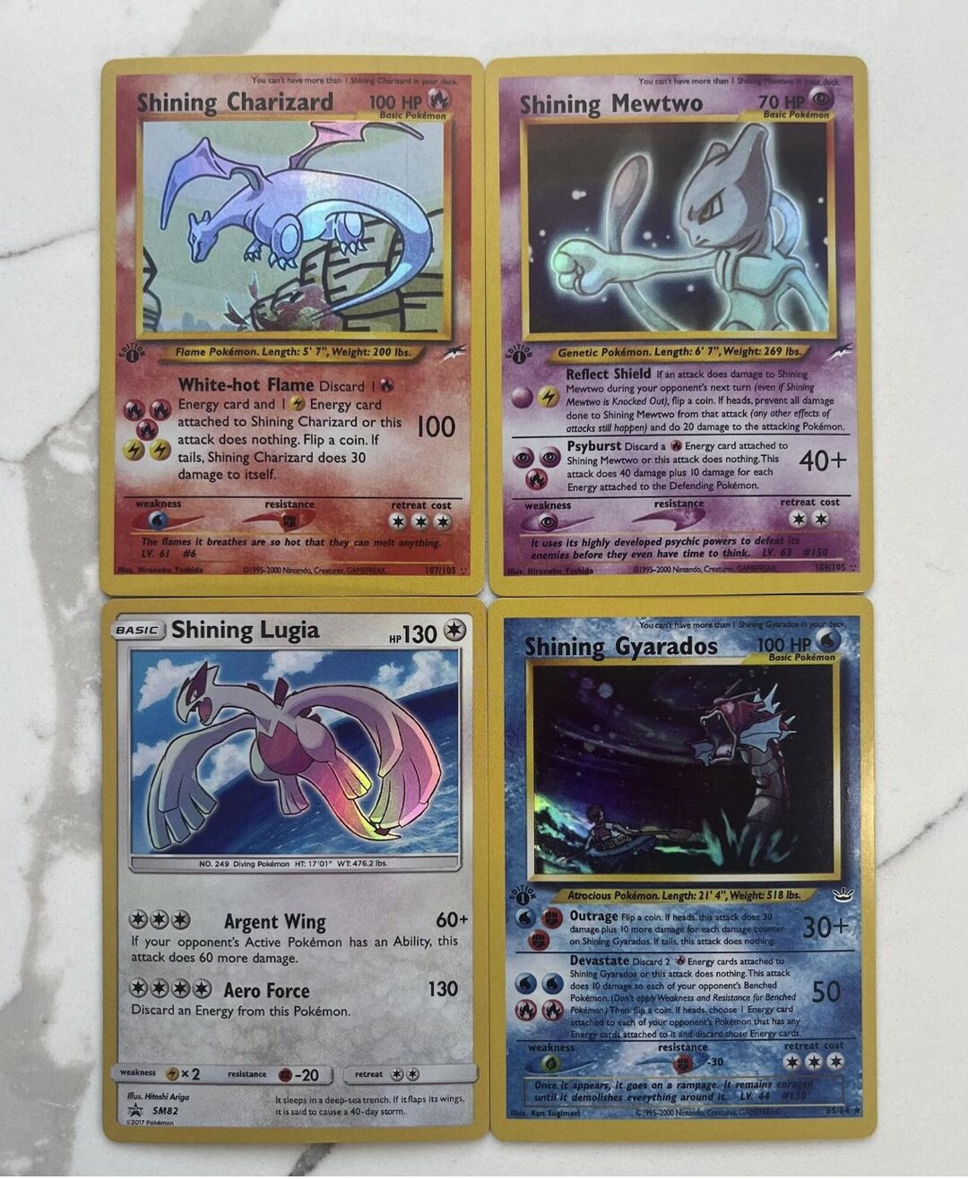 Shining Set of 4 Holographic Pokemon Replica Card - Handmade Proxy - Etsy