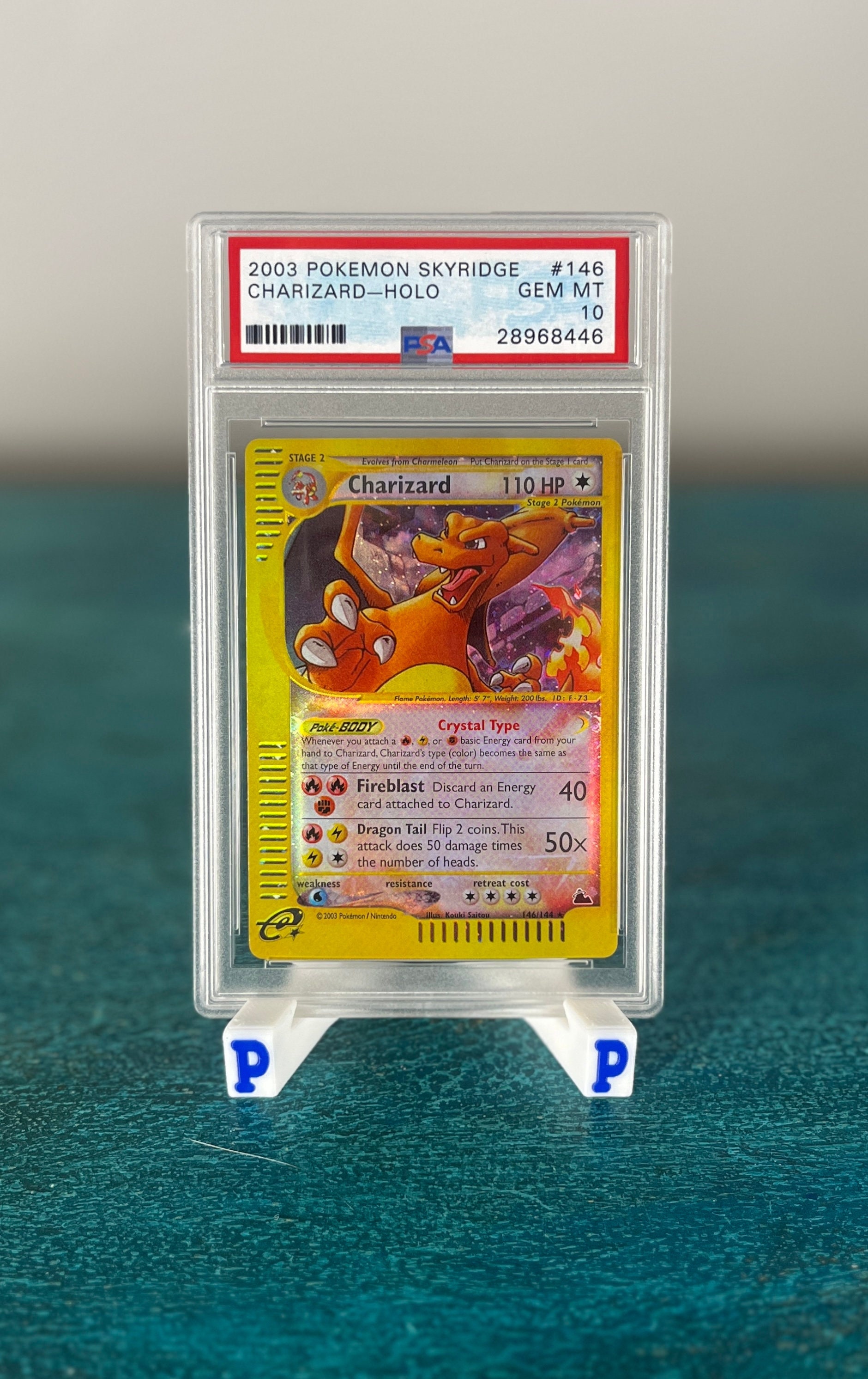 Charizard Skyridge Crystal PSA 10 Graded Holographic Pokemon Replica ...