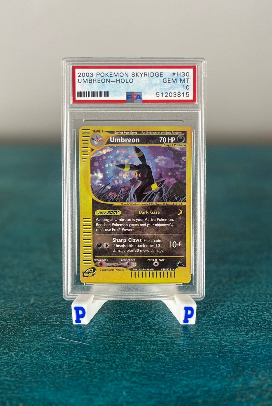 Umbreon Skyridge PSA 10 Graded Holographic Pokemon Replica Card ...
