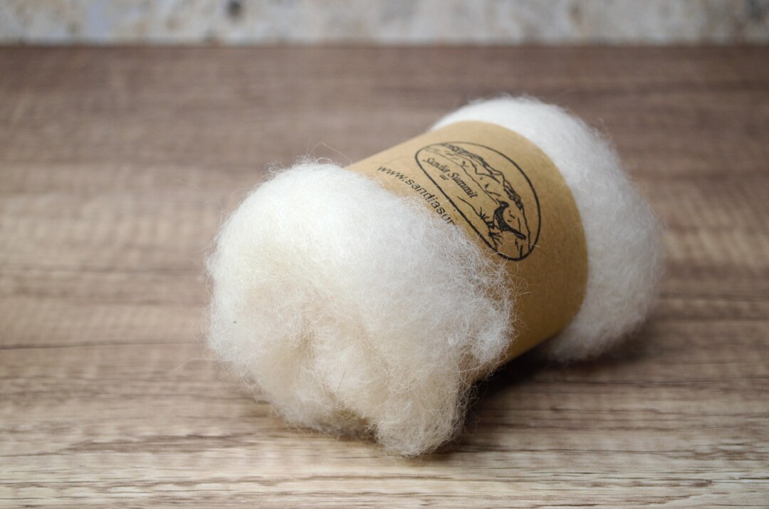 Ivory Warm White MAORI WOOL, 1 Ounce, Needle Felting Wool Batt by DHG ...
