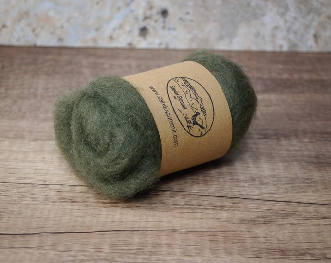 Moss Green MAORI WOOL, 1 Ounce, Needle Felting Wool Batt by DHG - Etsy