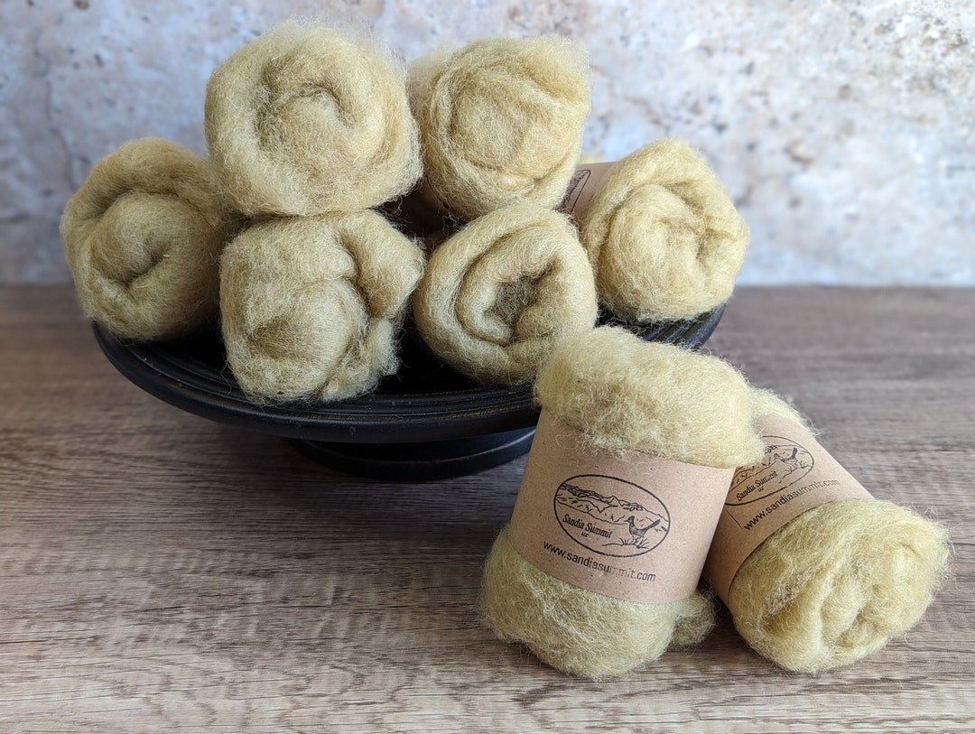 Sage Light Brown Tan MAORI WOOL, 1 Ounce, Needle Felting Wool Batt by ...