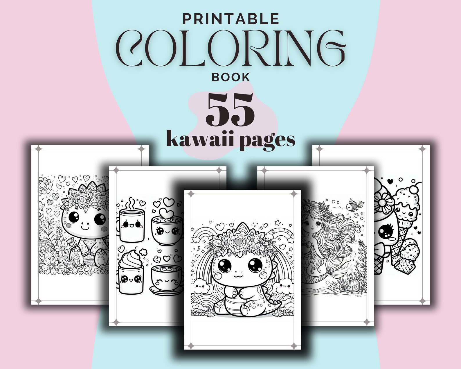 Kawaii Coloring Pages for Kids Cute Coloring Page Printable Coloring ...