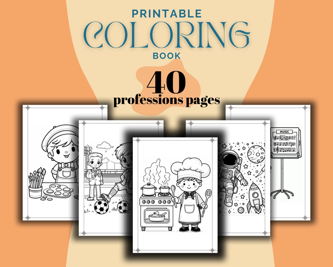 Professions Coloring Digital Book, Professions Coloring Book for ...