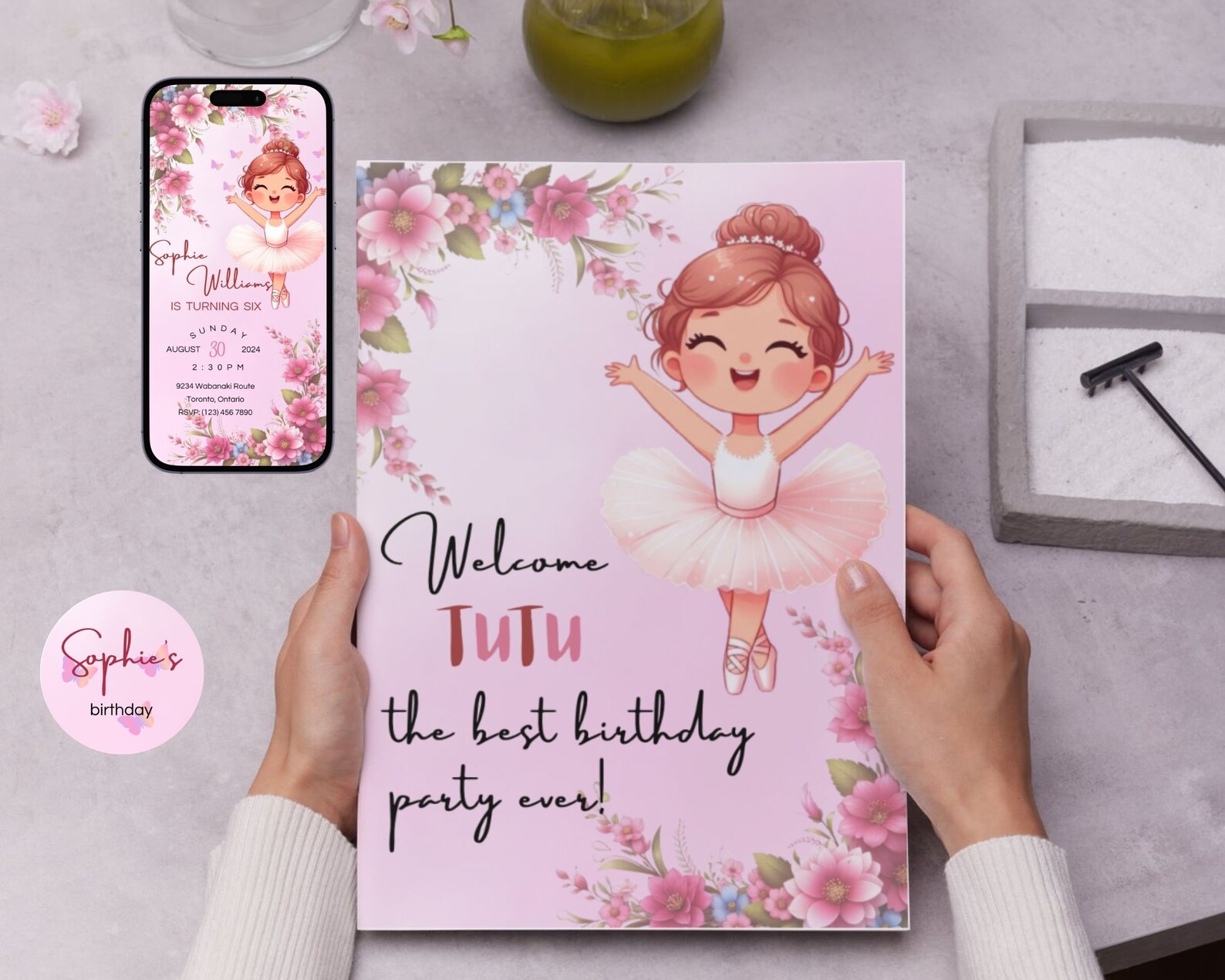 Kit Imprimible Ballerina Birthday, Printable Ballerina Birthday Party ...