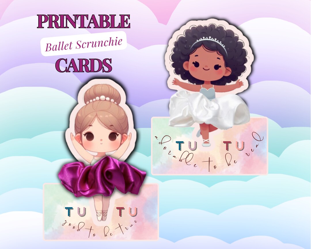 Custom Ballerina Display Card, Printable Scrunchies, Ballerina ...