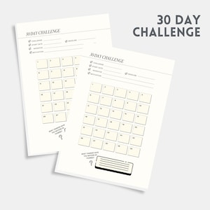 30 Day Challenge Tracker Printable, 30 Days Goal Tracker, Habit Forming ...