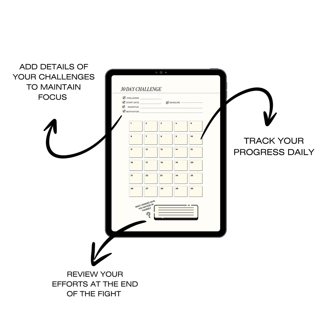 30 Day Challenge Tracker Printable, 30 Days Goal Tracker, Habit Forming ...