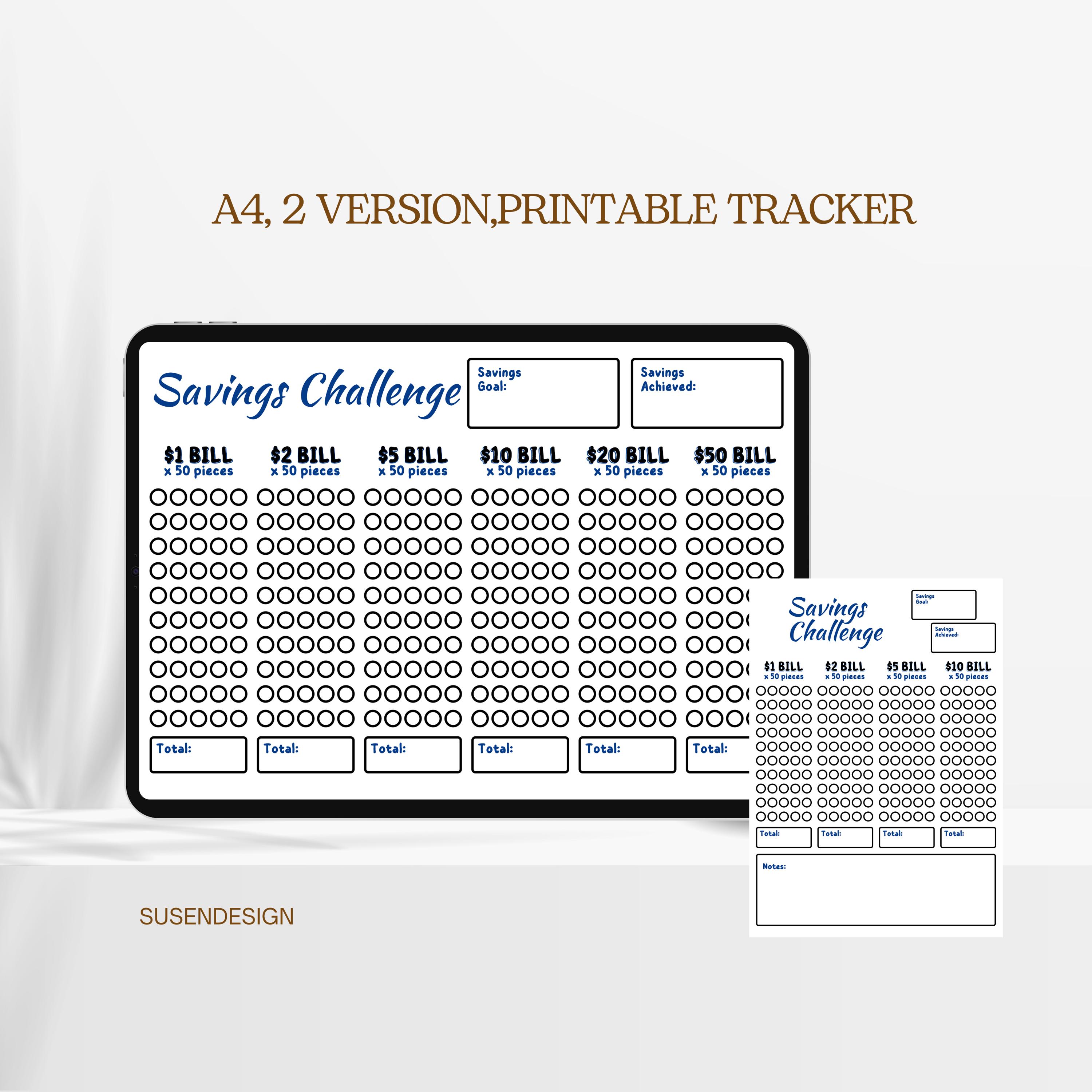 Savings Challenge Printable, Finance Tracker,money Savings Tracker ...