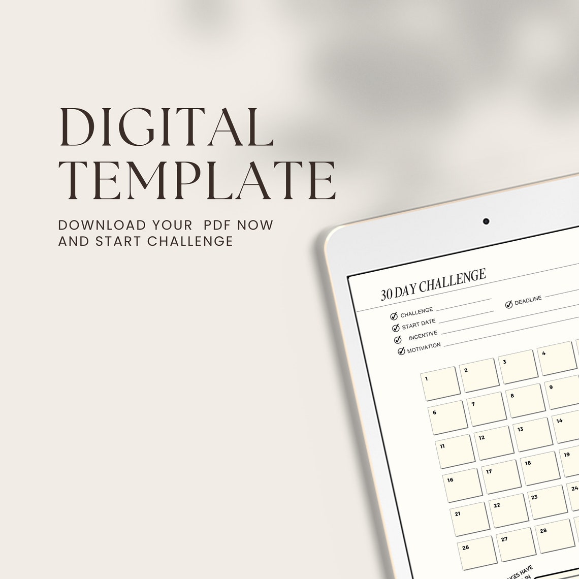 30 Day Challenge Tracker Printable, 30 Days Goal Tracker, Habit Forming ...