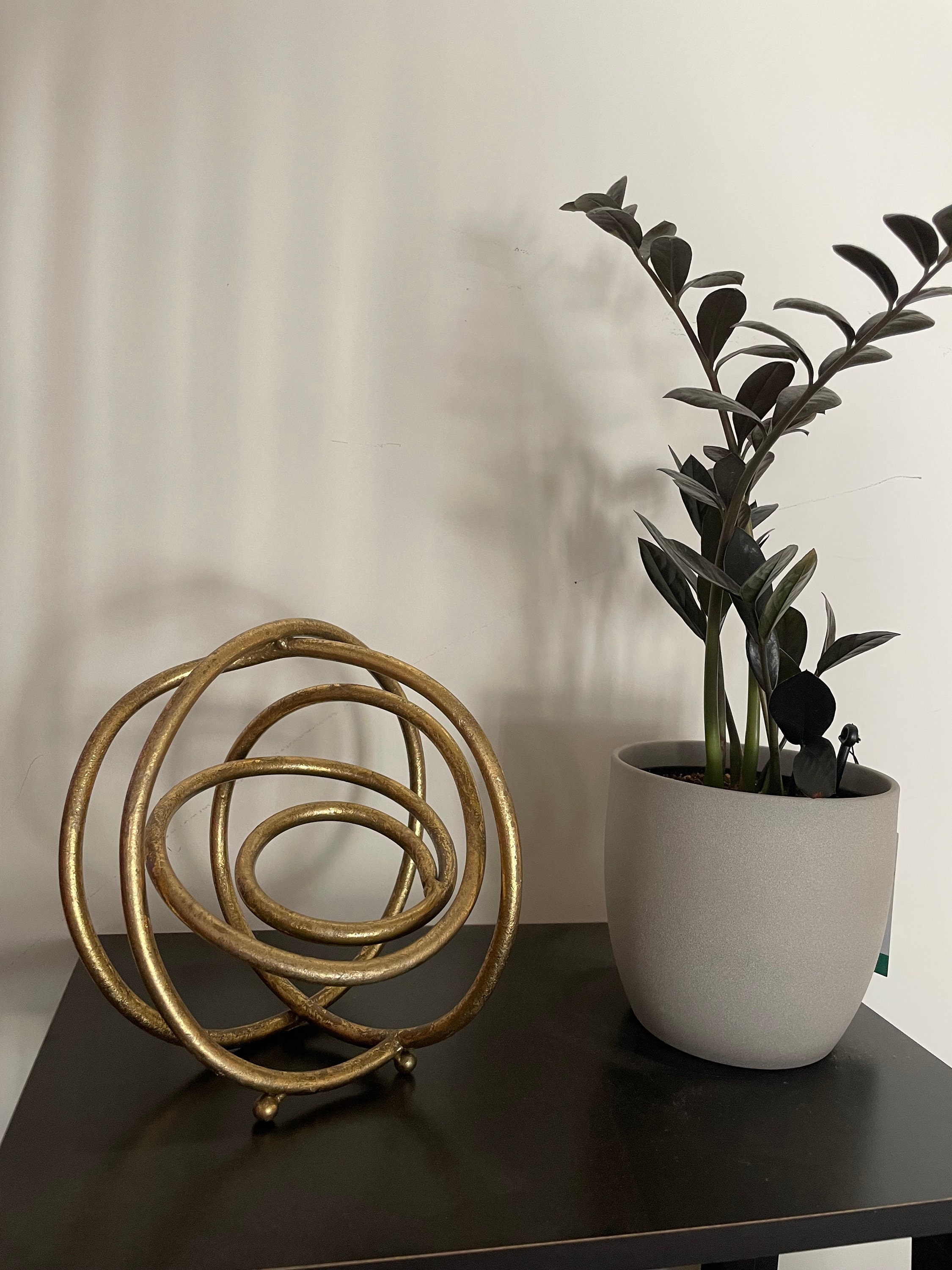 Metal Sphere Orb Abstract Form Gold Art Decor, Art Deco Inspired 9 10 ...