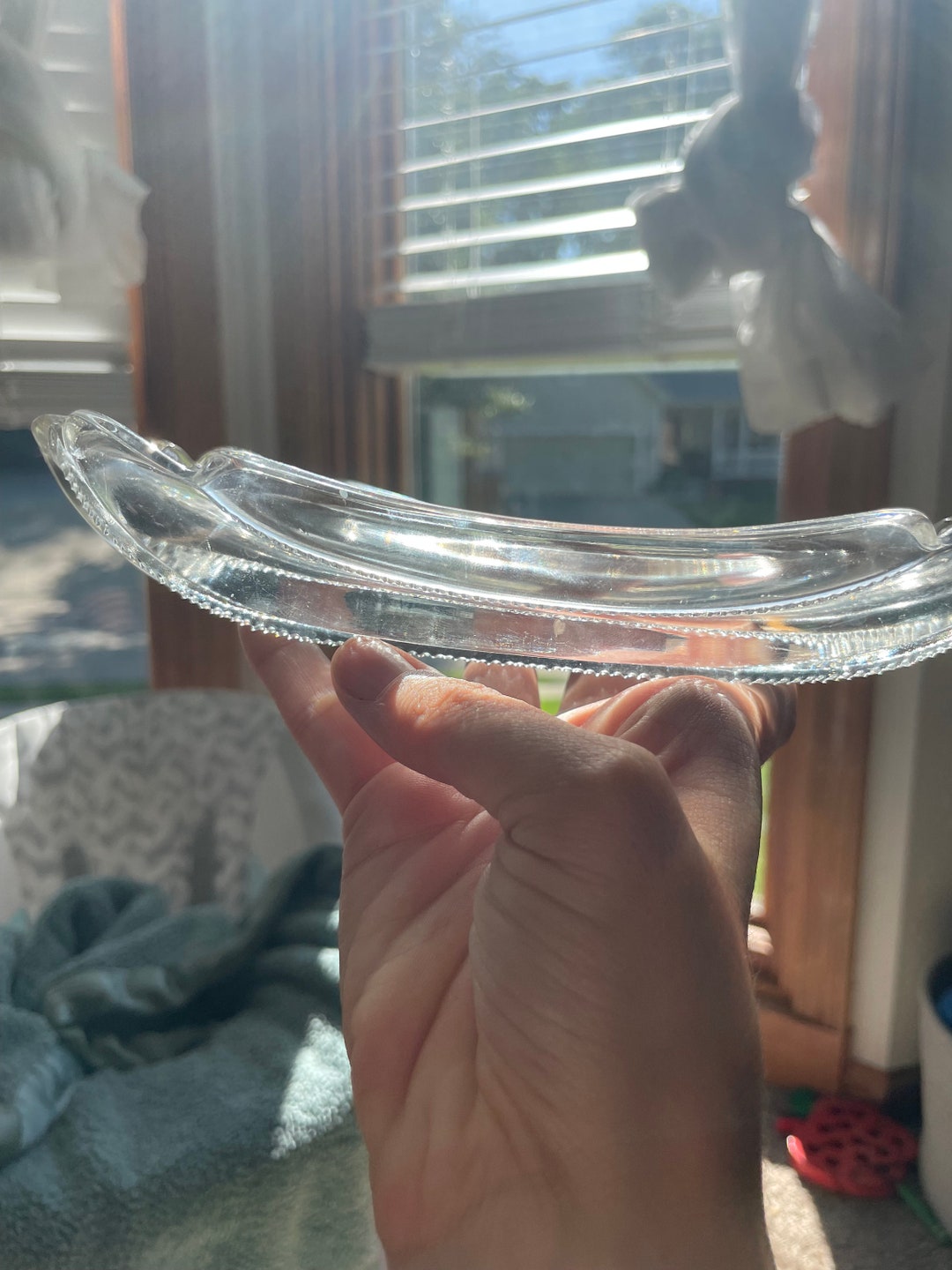 U.S. GLASS CO. Banana Split Dish L Zipper Iowa Patter 1905 Vintage ...