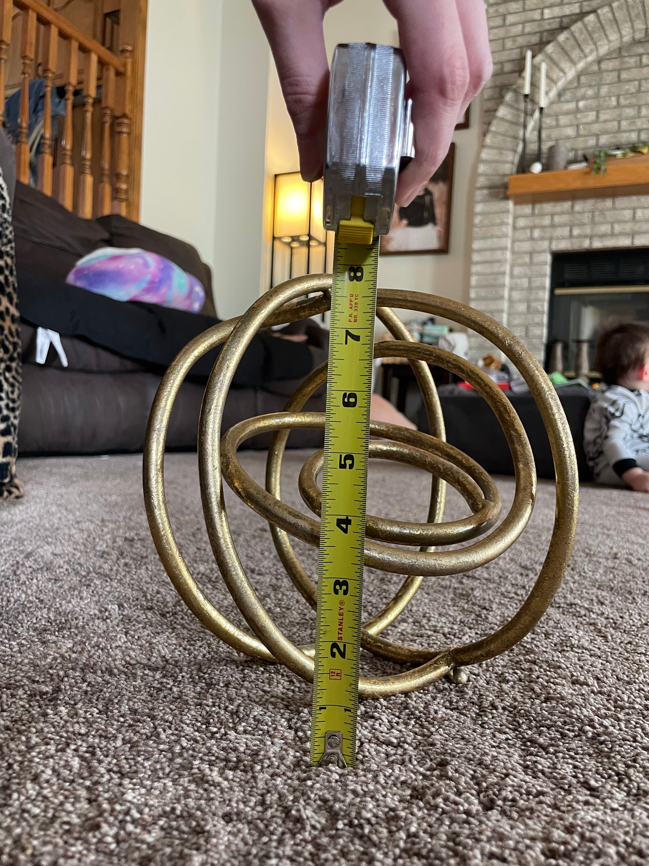 Metal Sphere Orb Abstract Form Gold Art Decor, Art Deco Inspired 9 10 ...