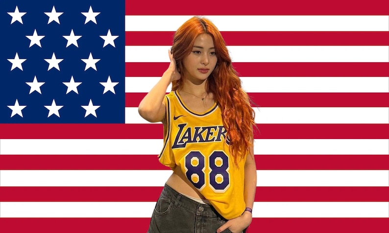 Yunjin America Flag Huh Yunjin Le Sserafim - Etsy