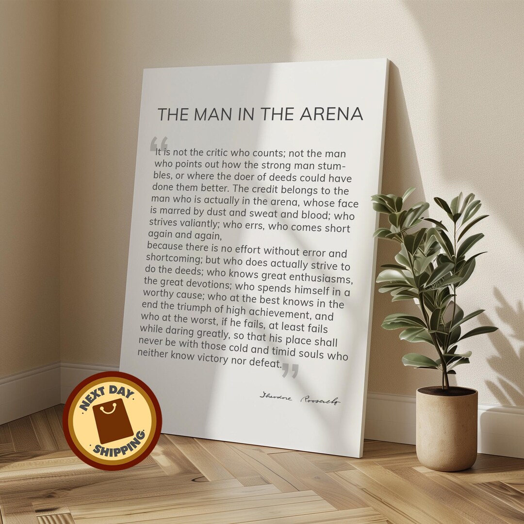 The Man in the Arena Canvas Print, Livingroom Decor, Photo Gift ...