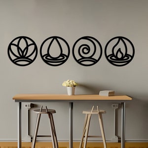 Four Elements Metal Wall Art - Metal Wall Decor - Perfect for Indoor ...