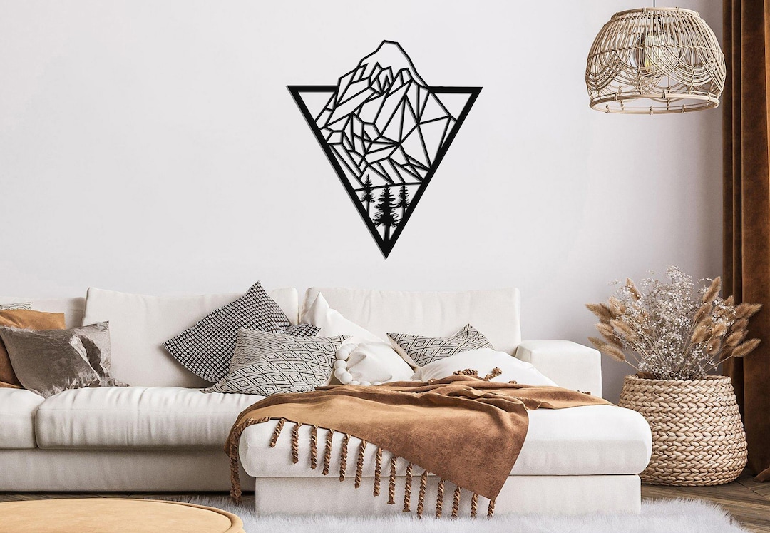 Triangle Mountain Metal Wall Art: Nature-inspired Design - Wall ...