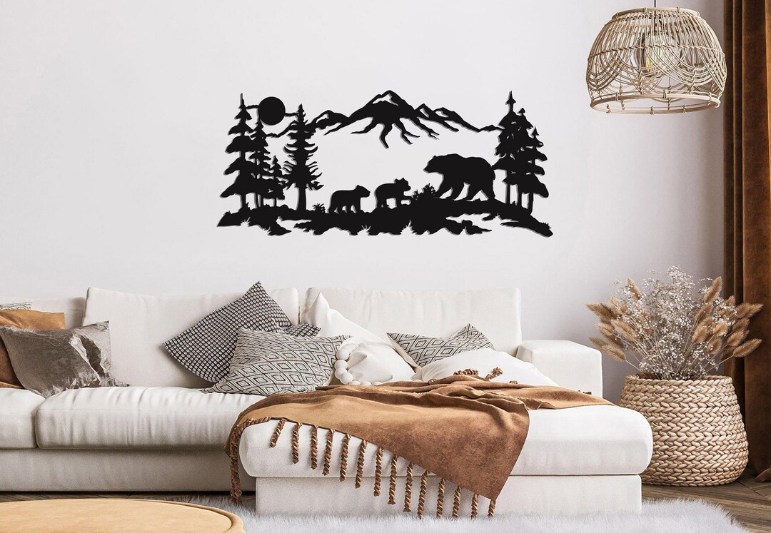 Bear Wall Art: Indoor/outdoor Metal Wall Decor - Nature Lover Gift ...