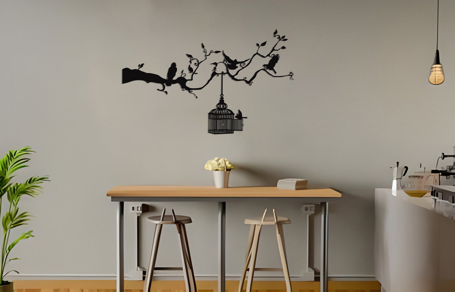 Birds on Cage Metal Wall Sign - Indoor/outdoor Decor - Nature Lover ...