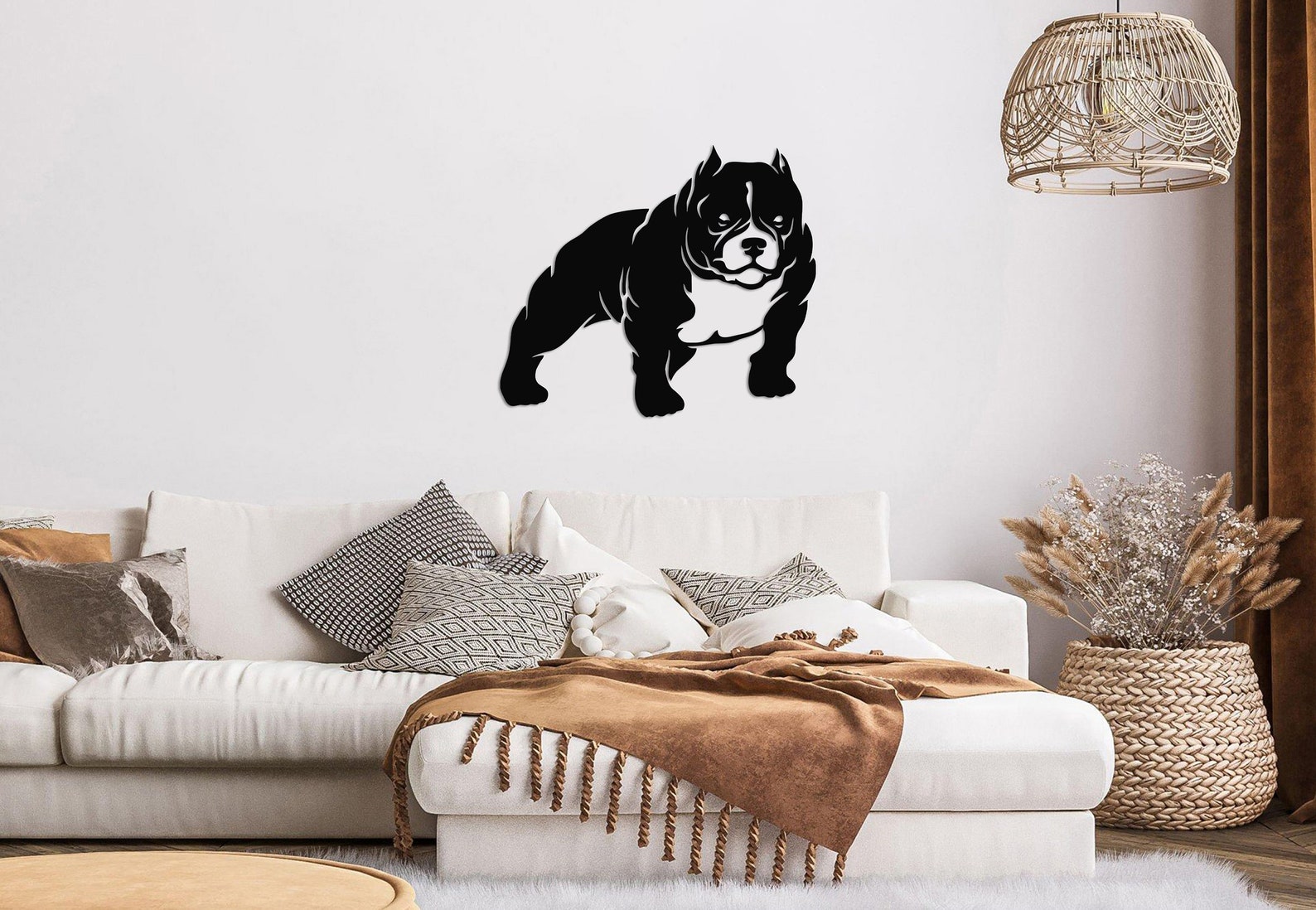 Bully Dog Metal Wall Sculpture: Guard Your Home Handcrafted Indoor ...
