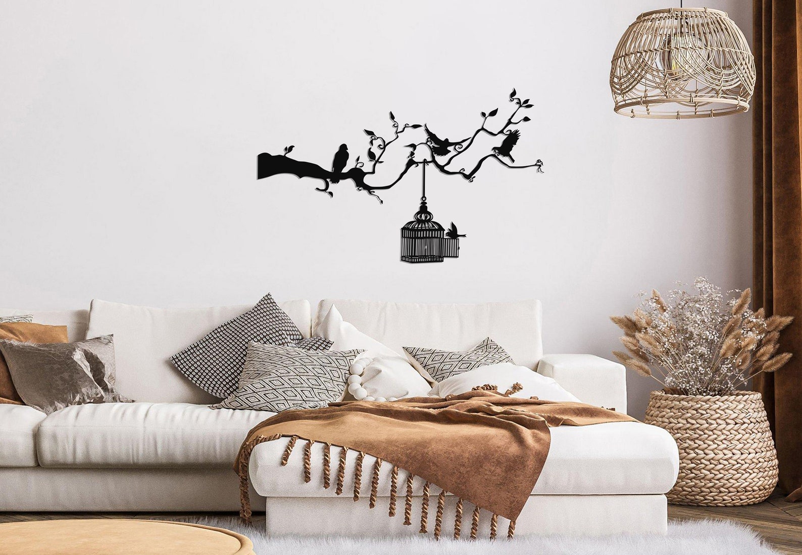 Birds on Cage Metal Wall Sign - Indoor/outdoor Decor - Nature Lover ...