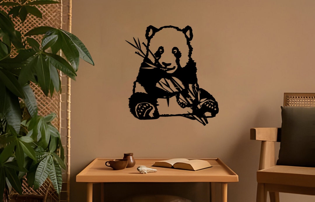 Panda Metal Wall Art, Metal Wall Decor, Panda Metal Gift, Metal Wall ...