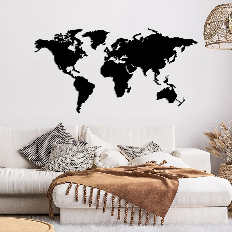 Metal World Map - Etsy