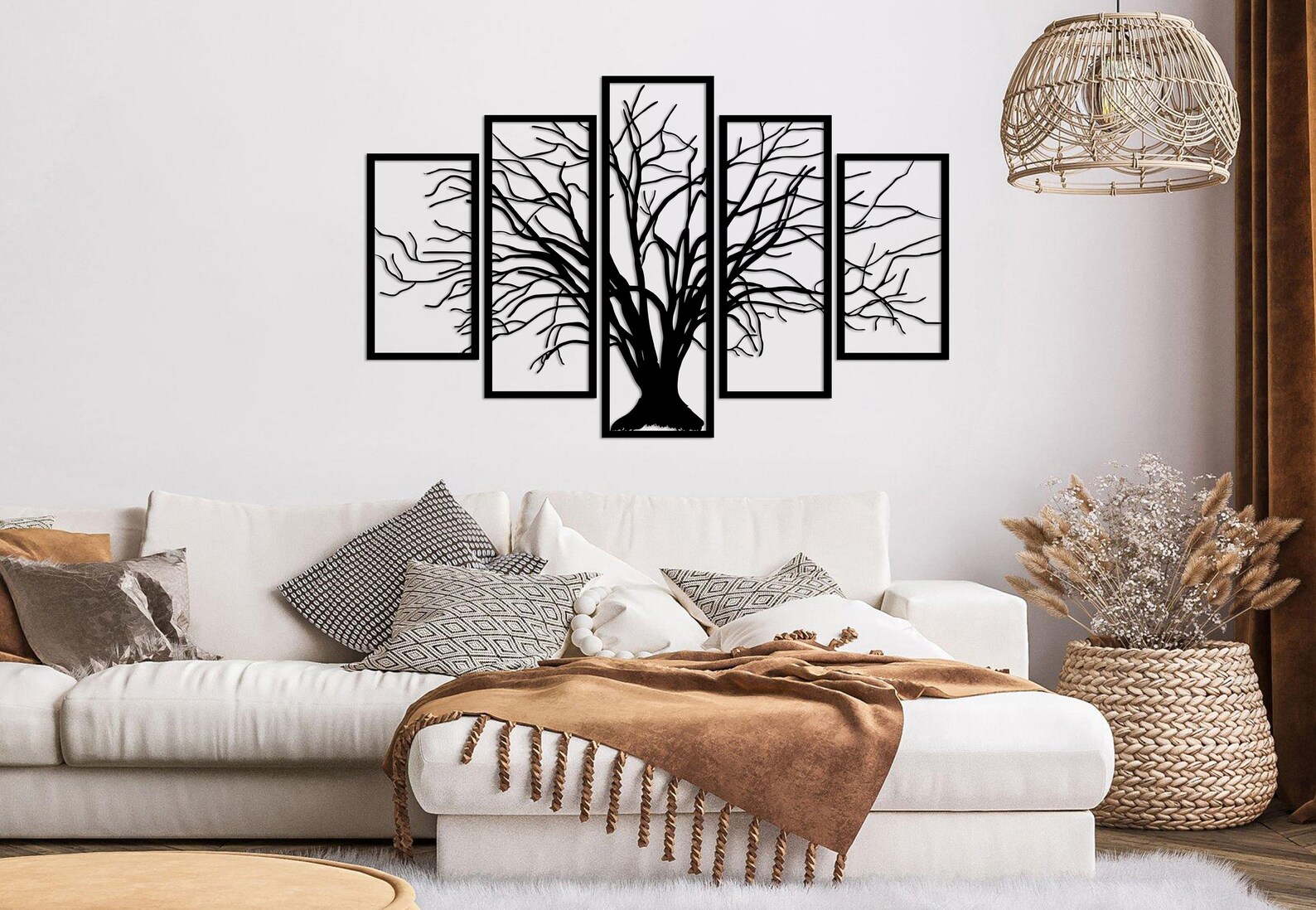 Tree Branch 5 Piece Metal Wall Art Large Metal Wall Decor Perfect for ...