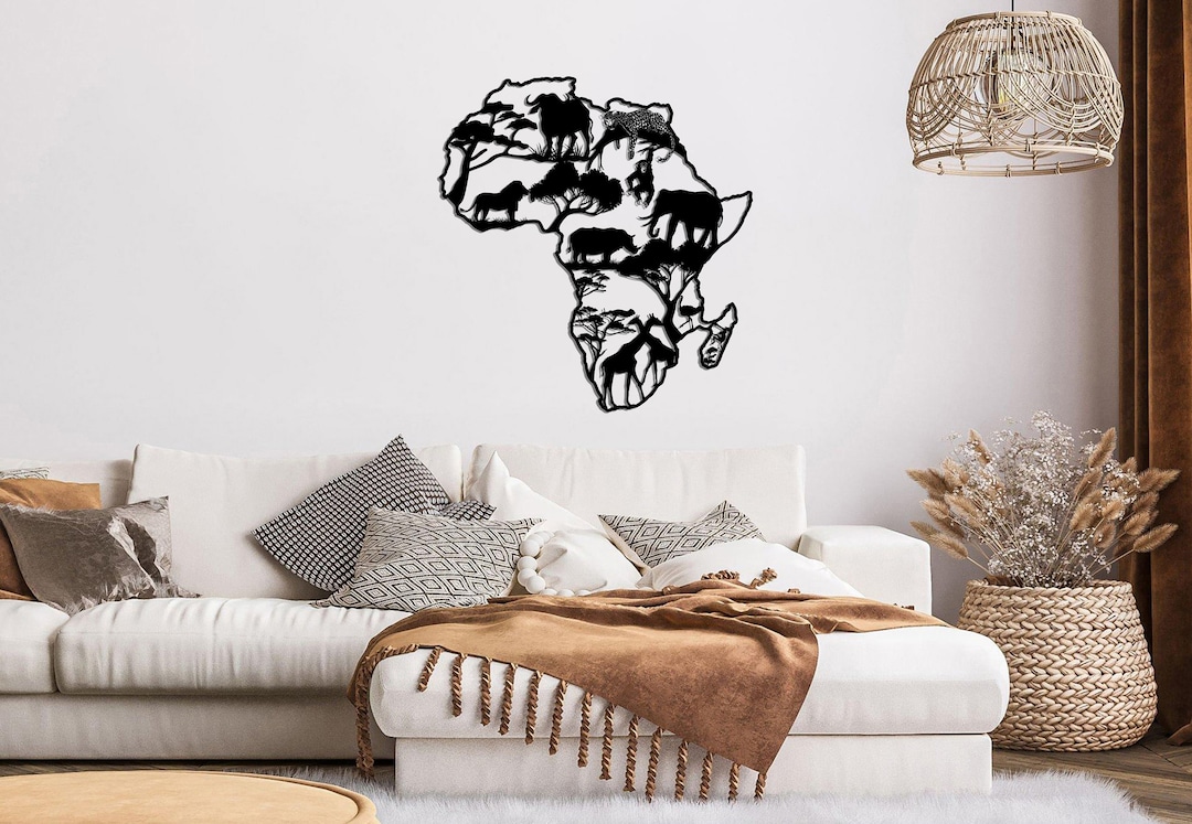 Safari Wildlife Theme Metal Wall Decor, Safari Wall Art, Wildlife Decor ...
