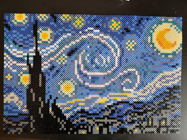 The Starry Night Made of Beads With Frame. - Etsy