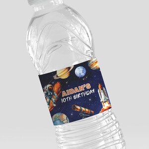 Outer Space Water Bottle Labels Space Birthday Bottle Labels Space ...
