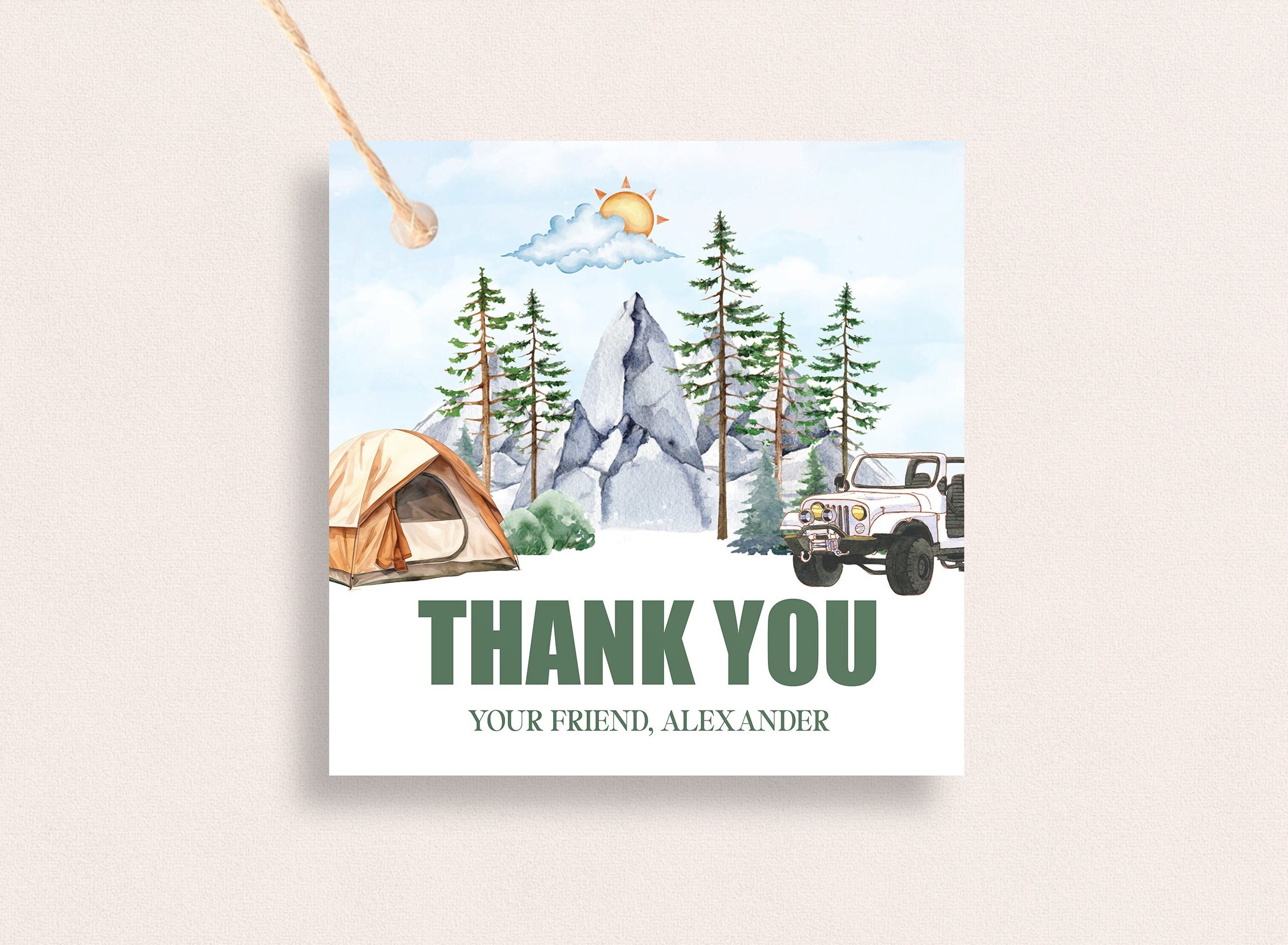 Camping Birthday Banner Happy Birthday Letter Garland Editable Camping ...