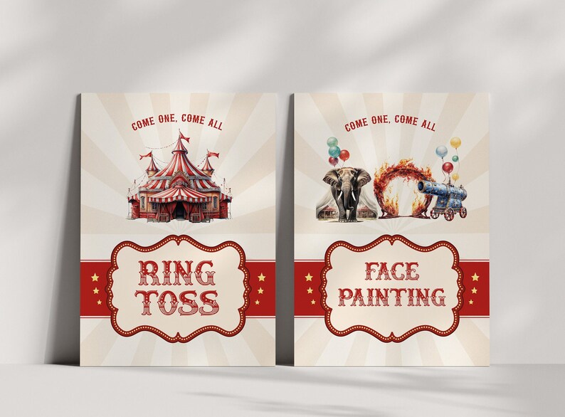 Circus Thank You Card Circus Birthday Thank You Card Template Circus ...