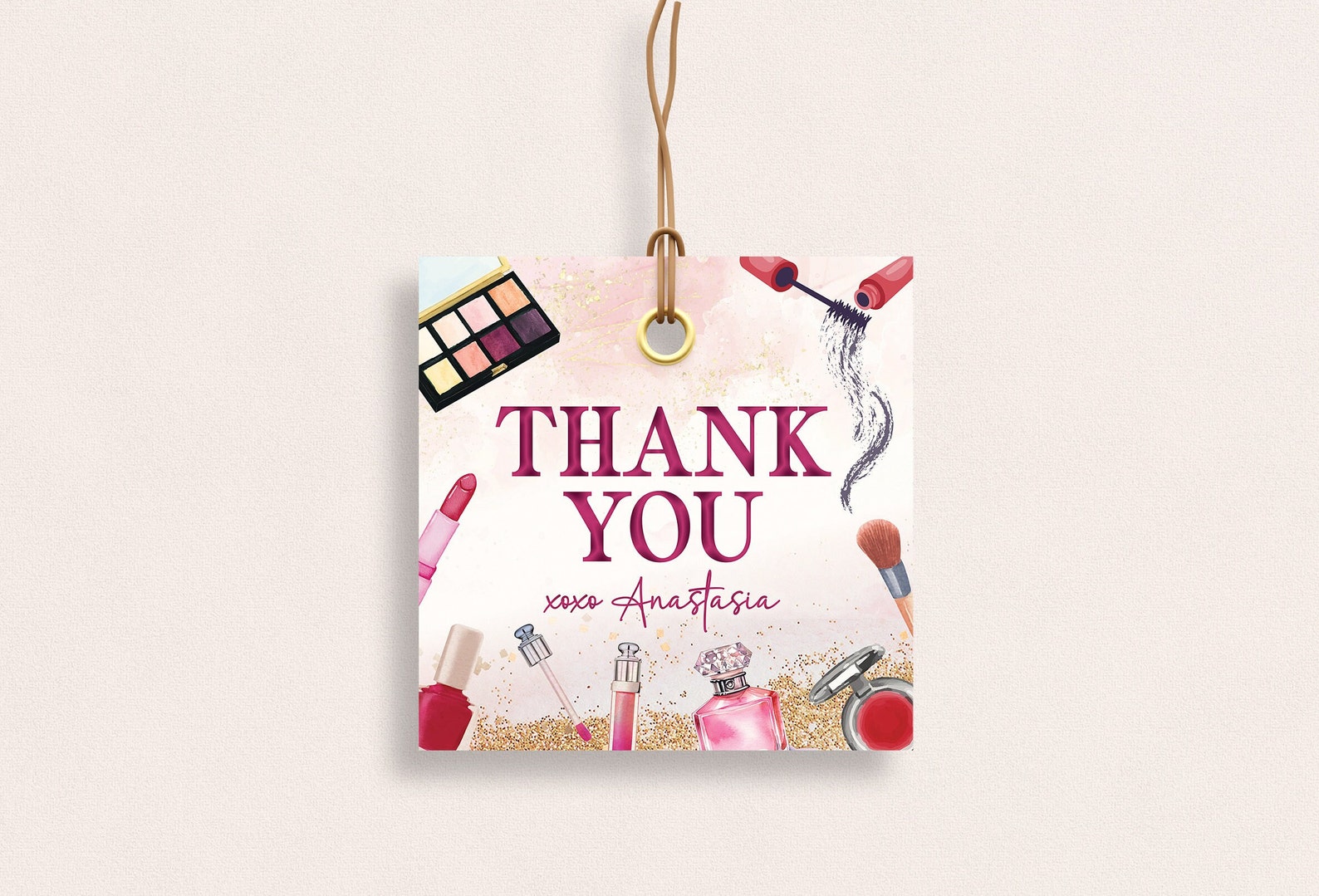 Makeup Birthday Thank You Card Glam Makeup Teen Girl Birthday Thank You ...