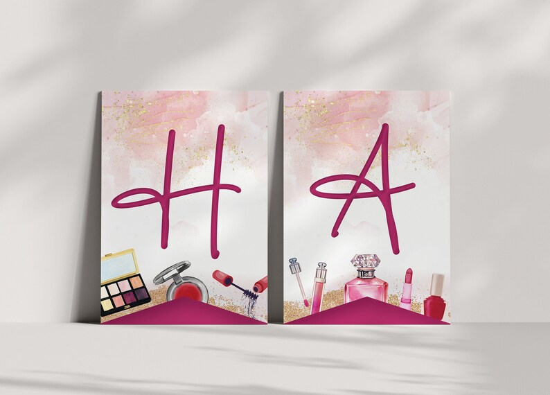 Makeup Birthday Backdrop Banner Girls Birthday Make up Wall Banner Teen ...