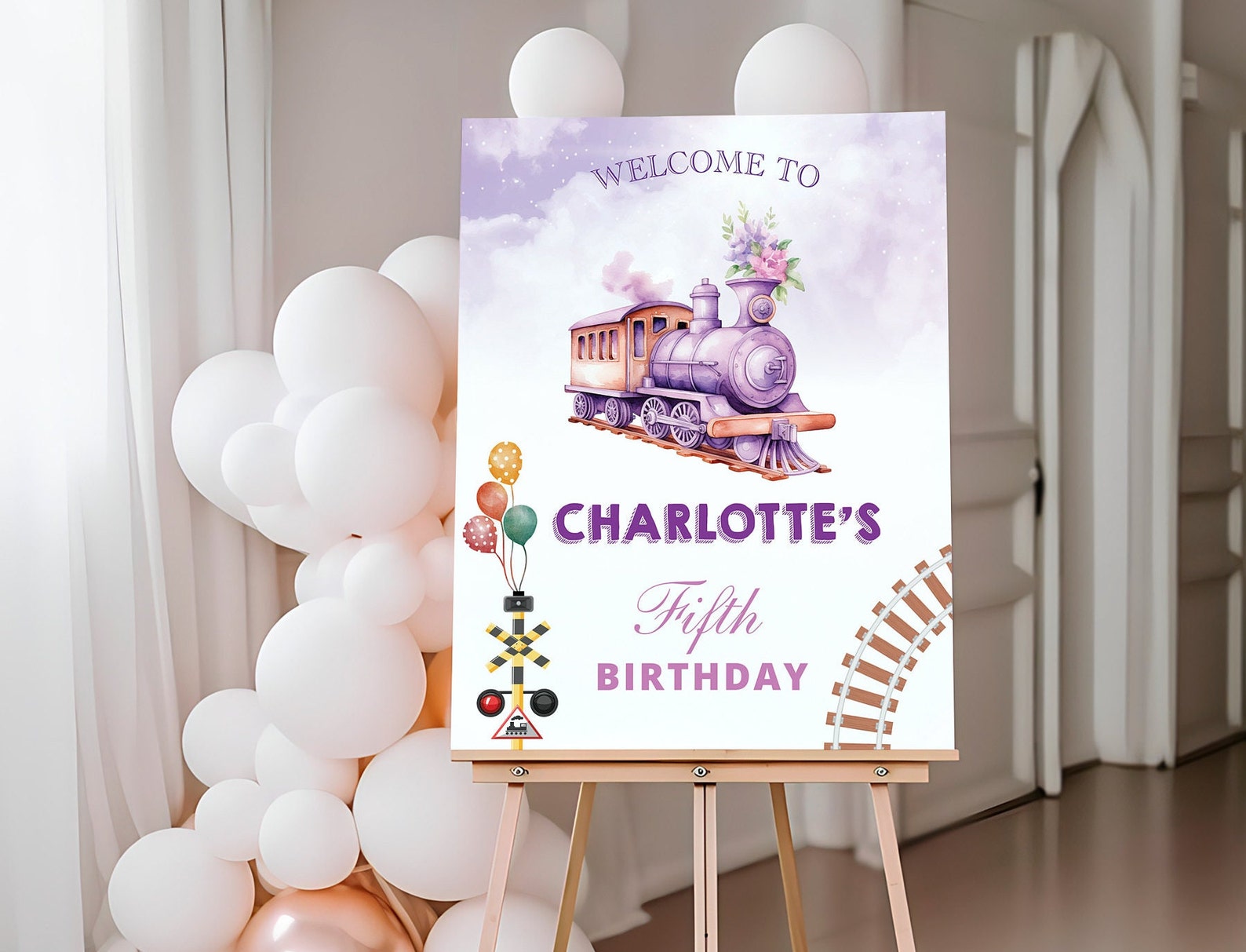 Train Birthday Thank You Card Girls Train Thank You Card Trains ...