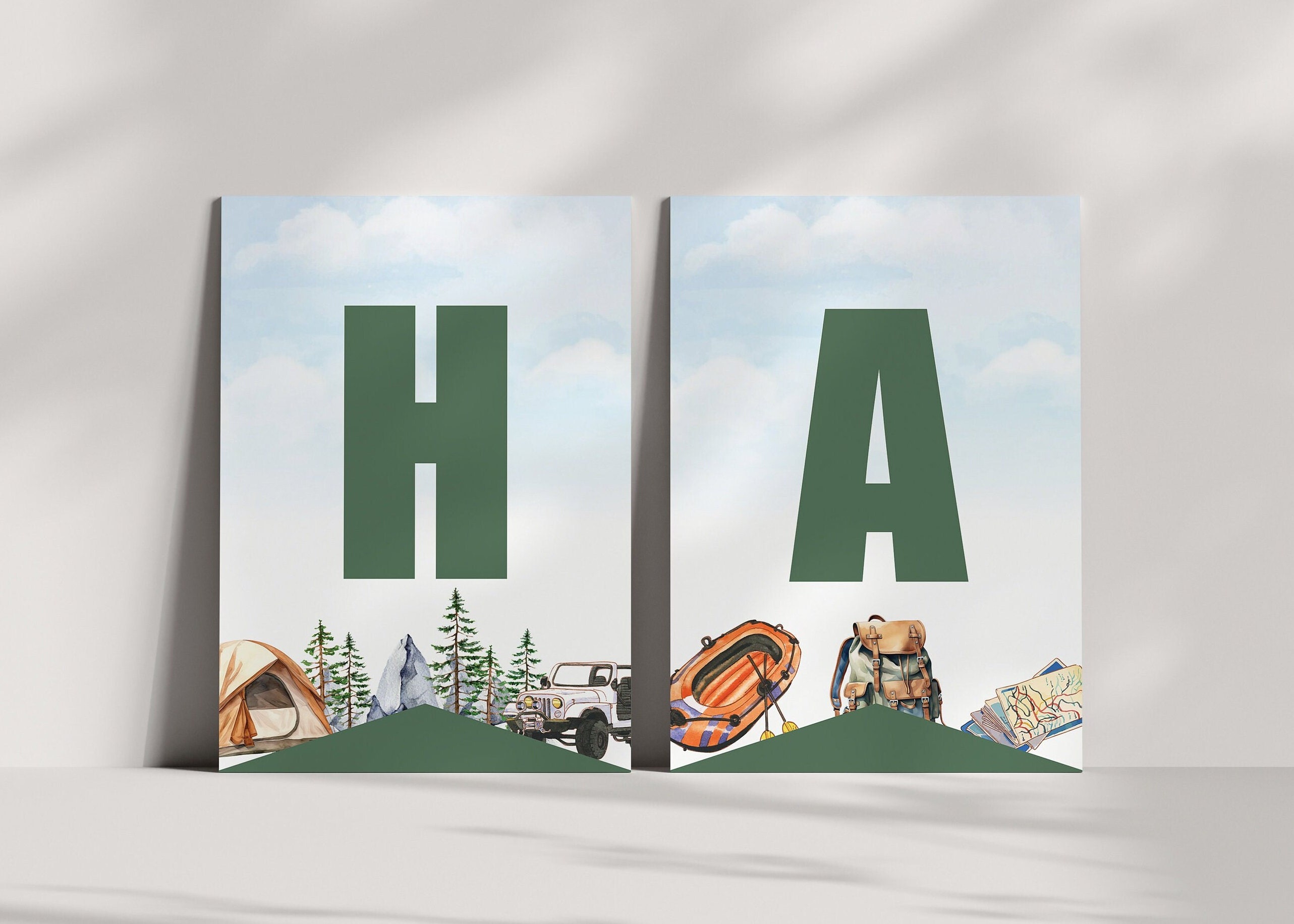 Camping Birthday Thank You Card Camping Editable Template Thank You ...