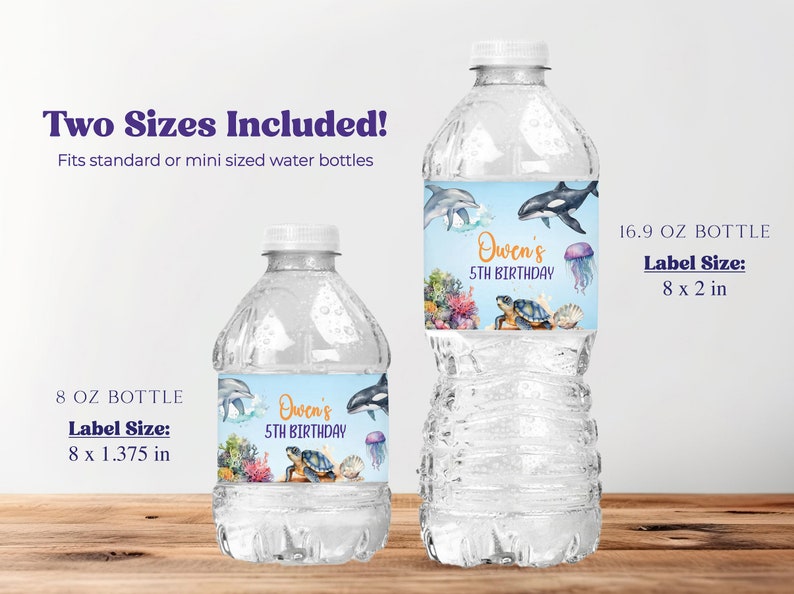 Under the Sea Water Bottle Labels Under the Sea Birthday Water Bottle ...