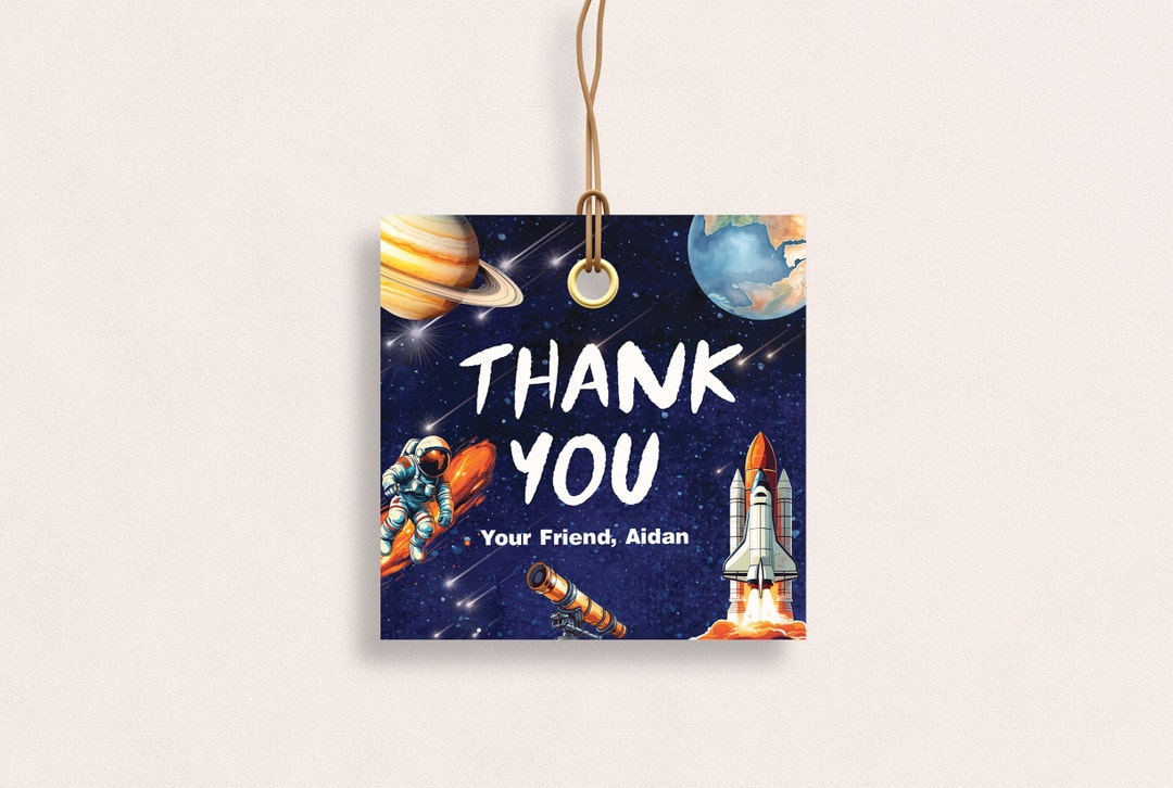 Outer Space Favor Tag Space Birthday Goody Bag Tag Outer Space Gift Bag ...