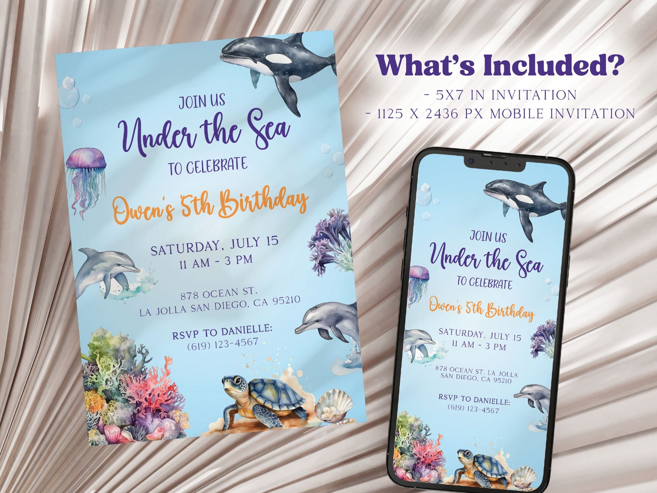 Under the Sea Invitation Sea Animals Birthday Invite Under the Sea ...