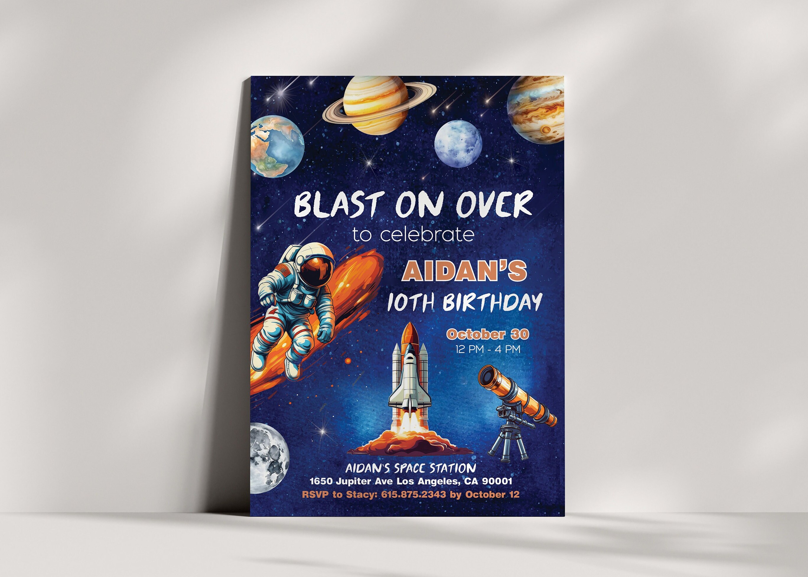 Outer Space Birthday Banner Space Hanging Decoration Happy Birthday ...