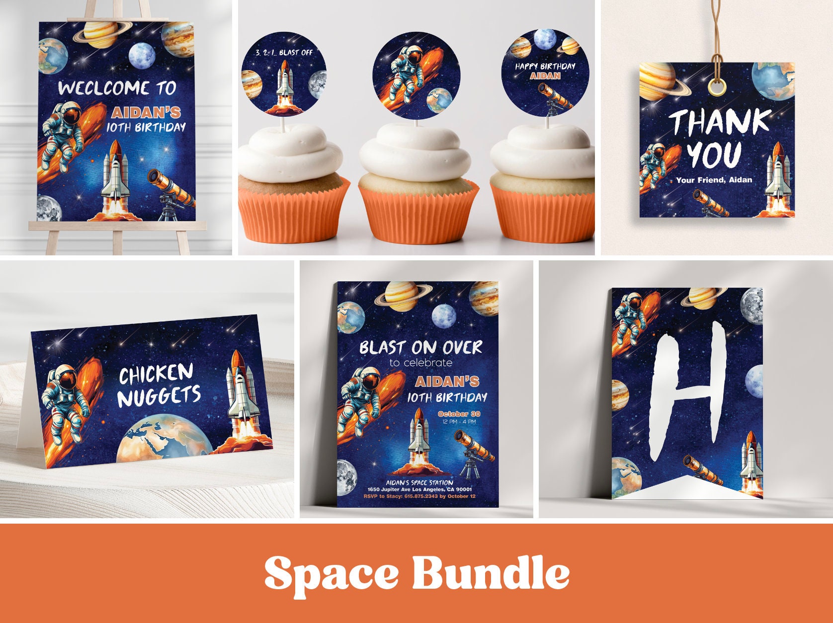 Outer Space Template Bundle Space Birthday Templates Space Templates ...