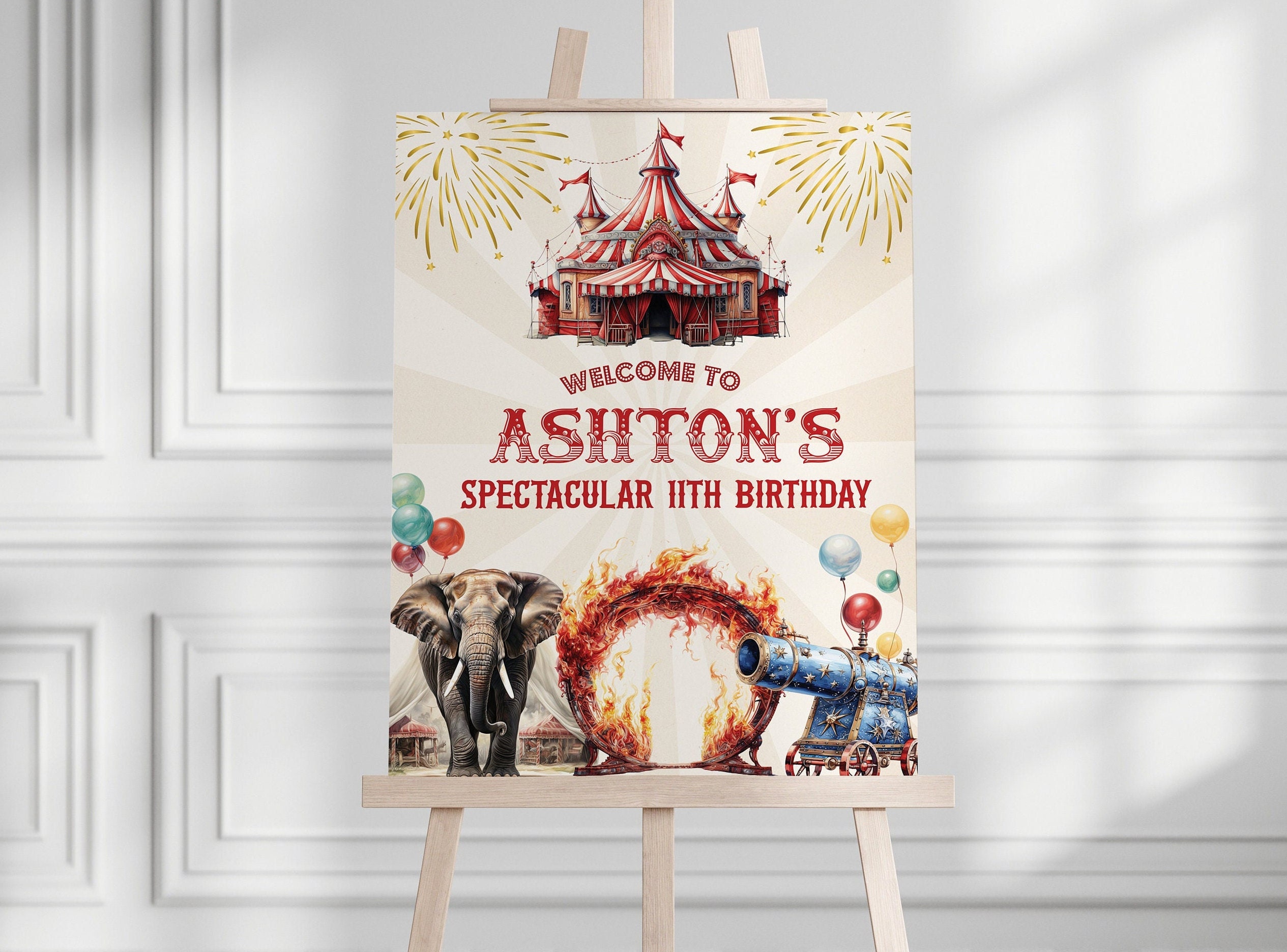 Circus Birthday Banner Circus Happy Birthday Banner Garland Carnival ...