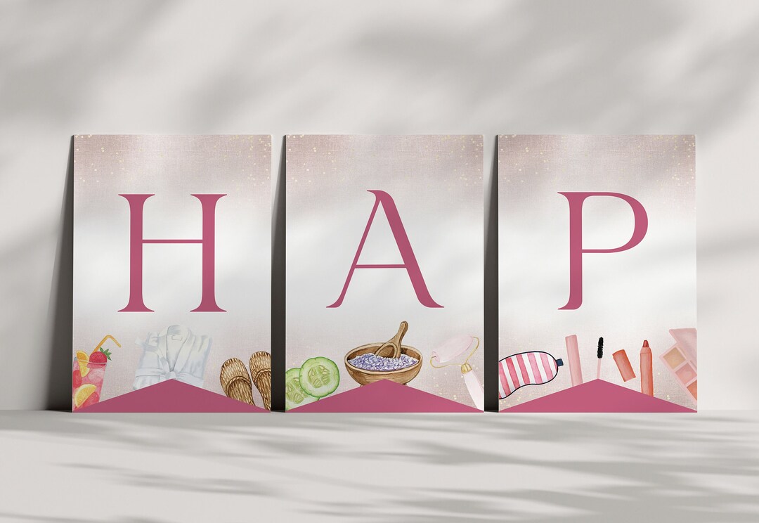 Spa Birthday Banner Spa Letter Garland Hanging Decoration Spa Day ...