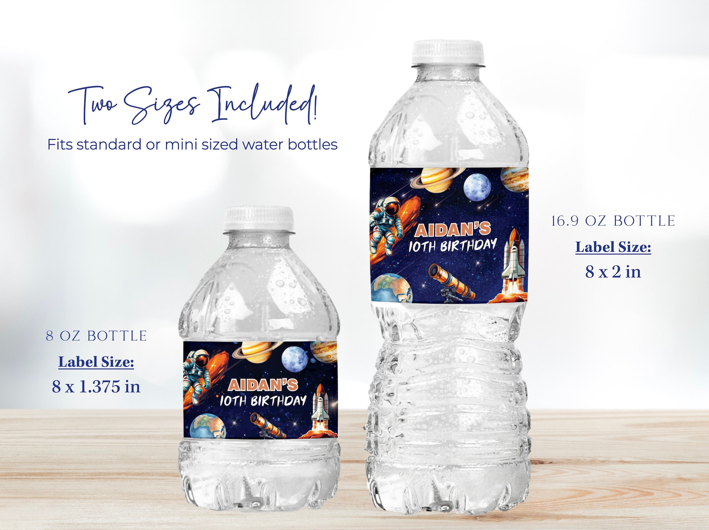 Outer Space Water Bottle Labels Space Birthday Bottle Labels Space ...